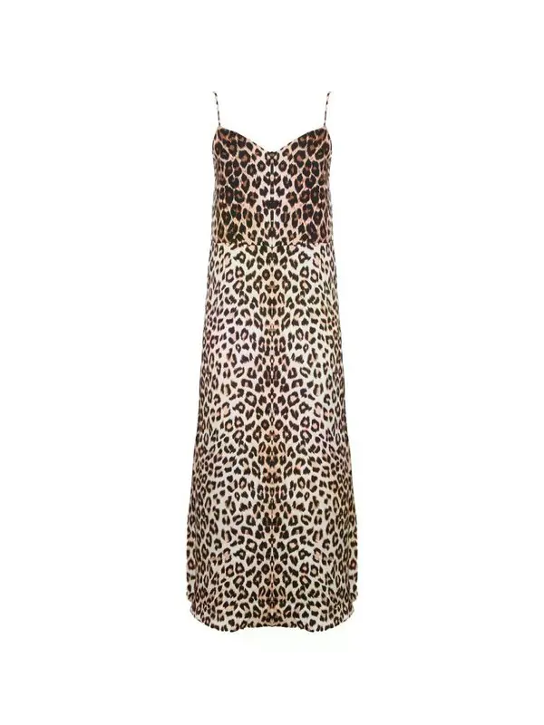 La Prestic Ouiston Petula Leopard V-neck Maxi Dress