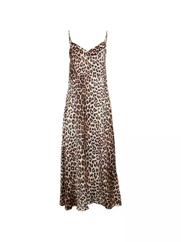 La Prestic Ouiston Petula Leopard V-neck Maxi Dress