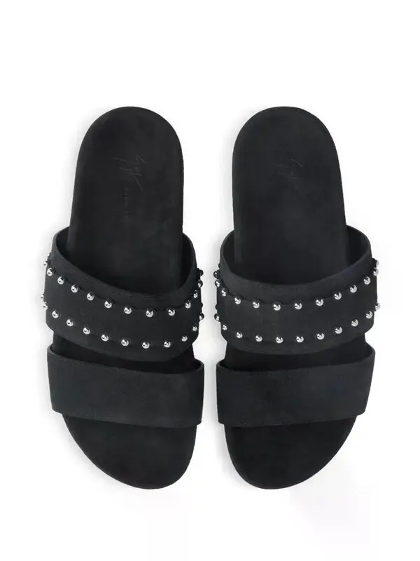 GIUSEPPE ZANOTTI Double-banded Studded Sandals - Black