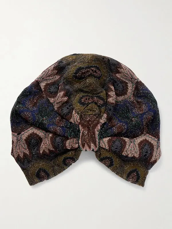 Missoni Metallic Crochet-knit Turban