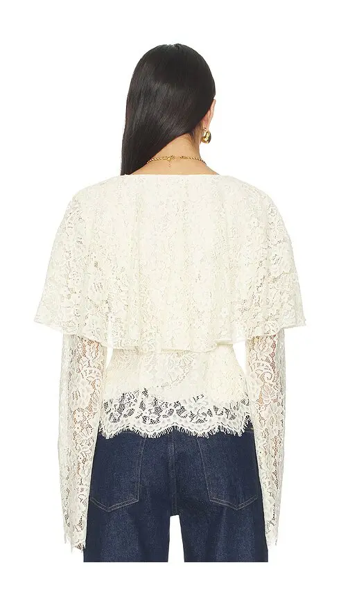 Tularosa Clarissa Lace Top With Exaggerated Sleeves
