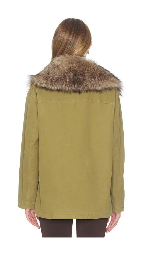 NILI LOTAN Ronay Parka With Fur Collar - Olive