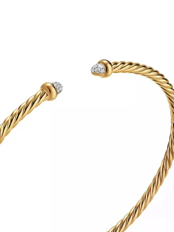 David Yurman 18kt Yellow Cable Spira Diamond Bracelet