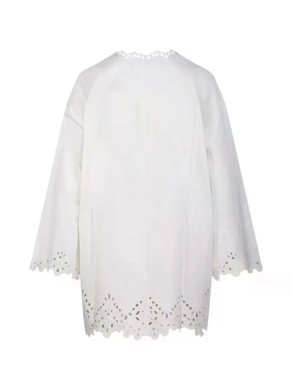 MARANT ETOILE Shana V-neck Top With Scalloped Design - Neutrals