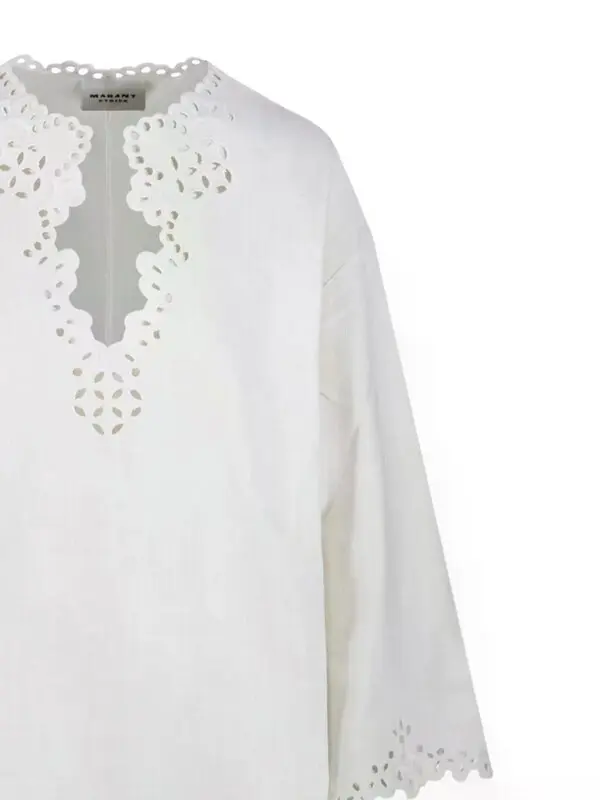 MARANT ETOILE Shana V-neck Top With Scalloped Design - Neutrals