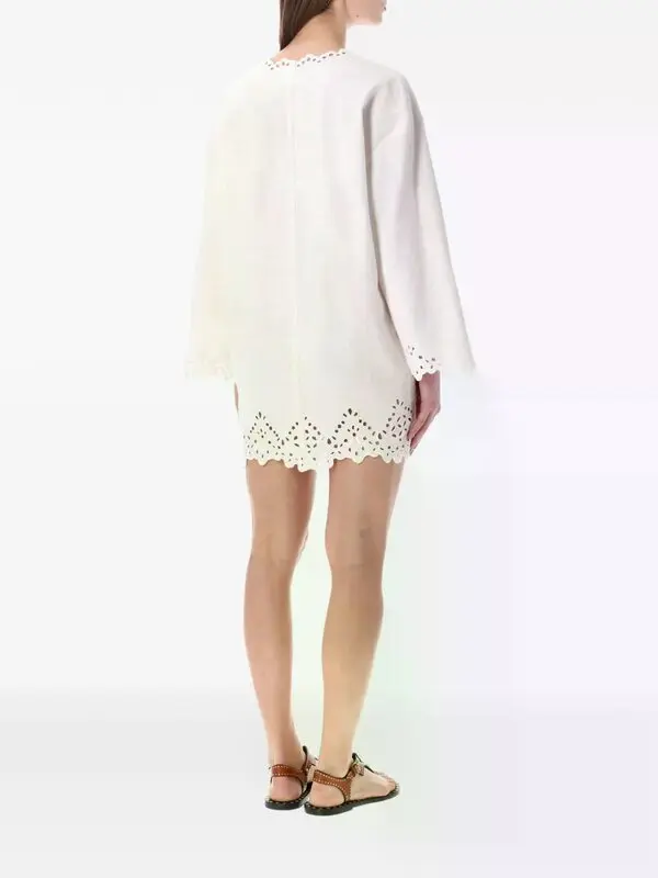 MARANT ETOILE Shana V-neck Top With Scalloped Design - Neutrals