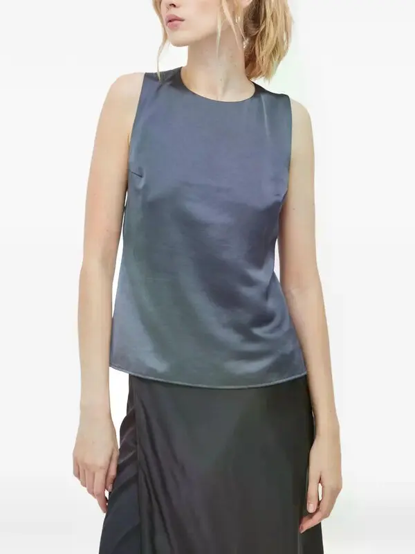 SAMSOE SAMSOE Racer-back Top With Buttoned Back Detail - Grey