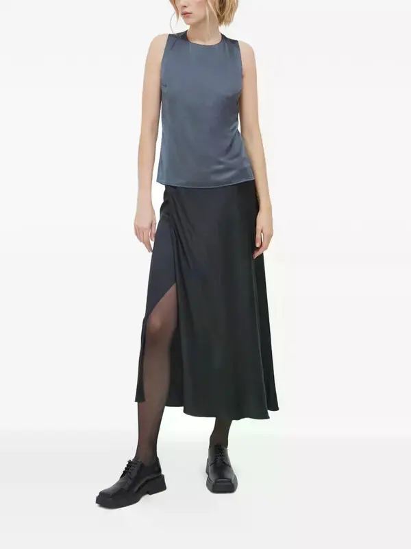 SAMSOE SAMSOE Racer-back Top With Buttoned Back Detail - Grey
