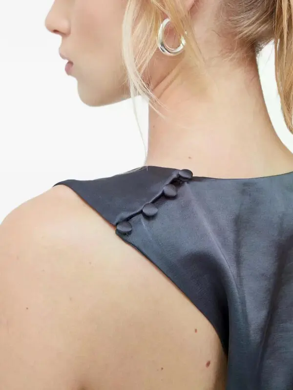 SAMSOE SAMSOE Racer-back Top With Buttoned Back Detail - Grey