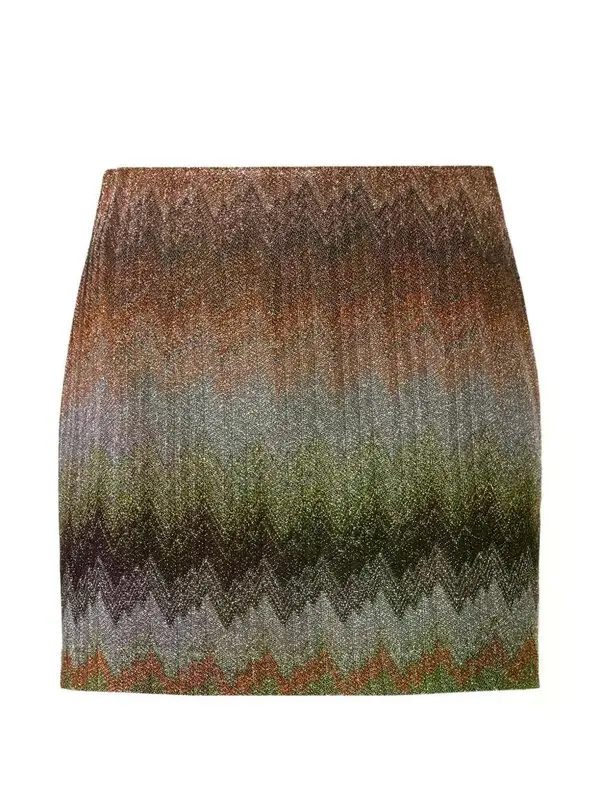 Missoni Zigzag Pattern Metallic Mini Skirt