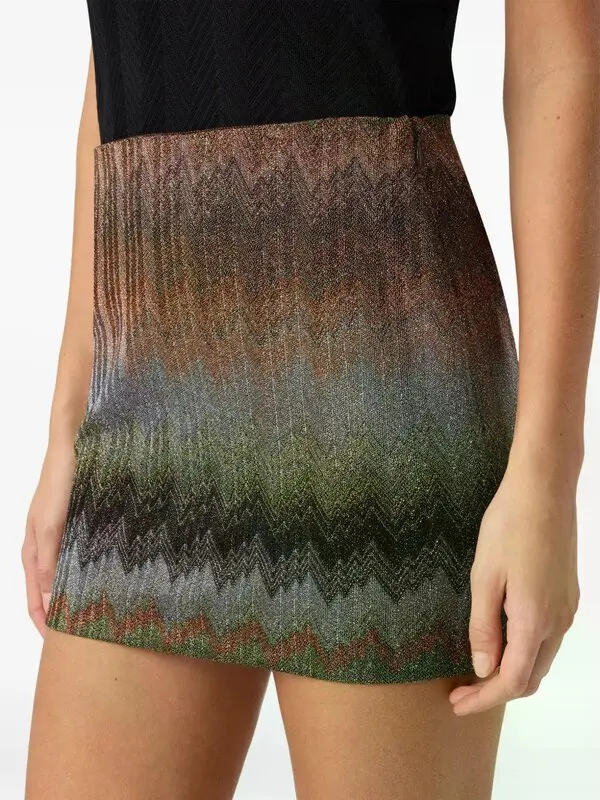 Missoni Zigzag Pattern Metallic Mini Skirt