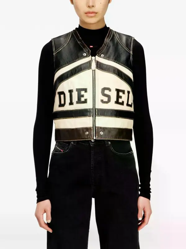 DIESEL® Paneled Sleeveless Zip-up Gilet
