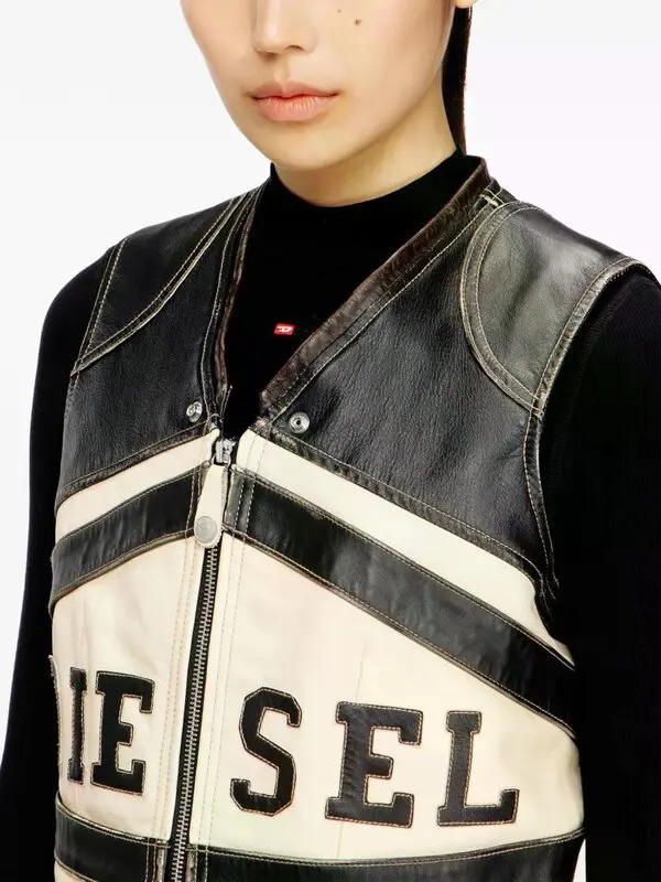 DIESEL® Paneled Sleeveless Zip-up Gilet