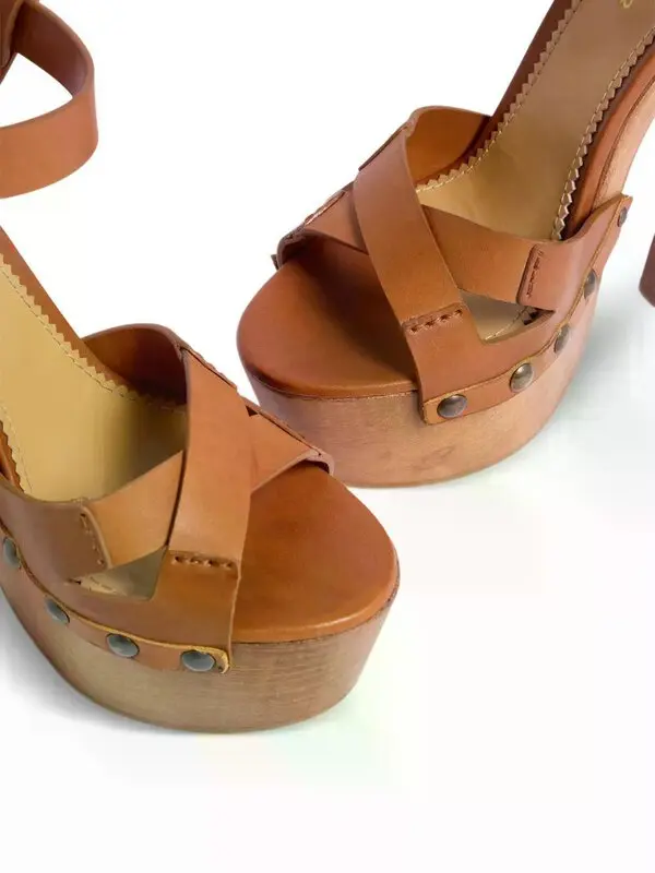 Dsquared2 Studded Leather Platform Stiletto Sandals