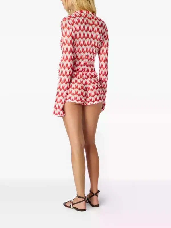 Missoni Raschel Knit Floral Beach Shorts - Red