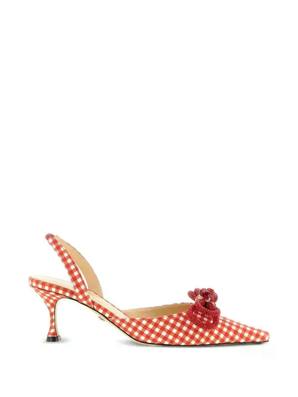 Mach & Mach Bow Detail Pattern Pumps - Red