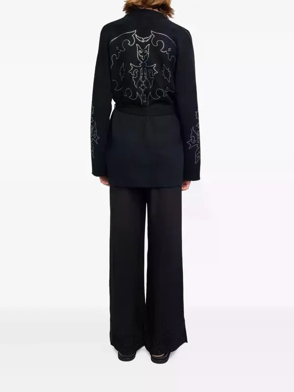 Zadig&Voltaire Salomy Belted Cardigan With Rhinestone Embellishments