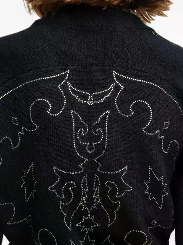 Zadig&Voltaire Salomy Belted Cardigan With Rhinestone Embellishments