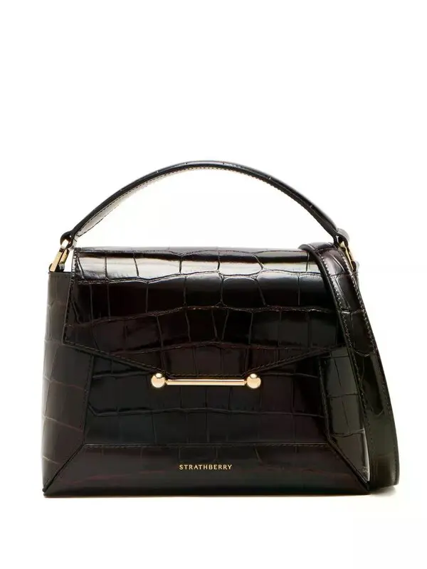 Strathberry Mosaic Croc-effect Tote Bag - Brown
