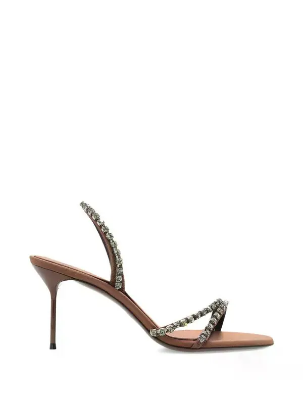 Paris Texas Embellished Stiletto Sandals - Brown