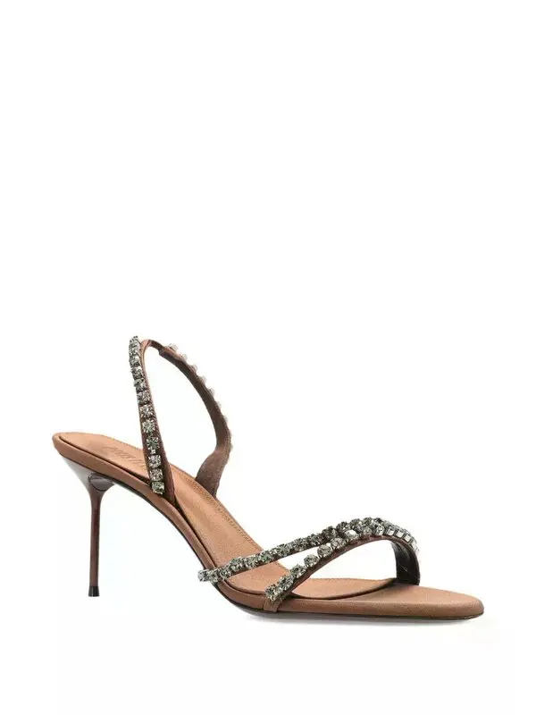 Paris Texas Embellished Stiletto Sandals - Brown