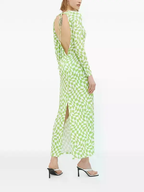 RÉSUMÉ Open-back Checked Midi Dress