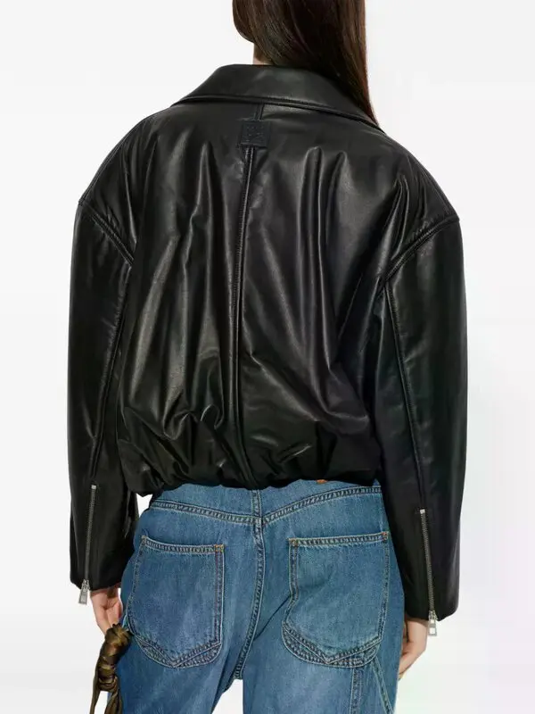 Loewe Zip-detail Belted Nappa Leather Jacket - Black