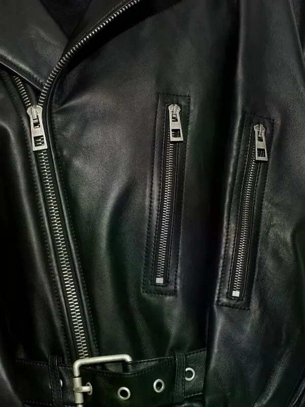 Loewe Zip-detail Belted Nappa Leather Jacket - Black