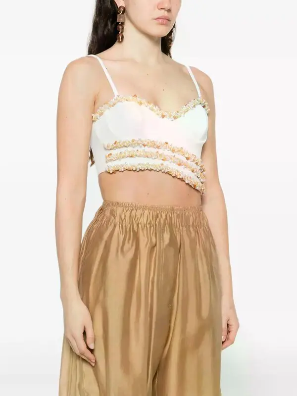 PatBO Jade Embellished Cropped Top