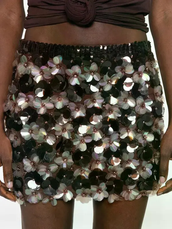 P.a.r.o.s.h Embellished Mini Skirt - Brown
