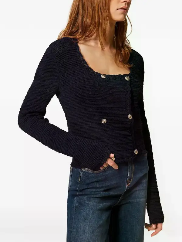 TWINSET Crochet-trimmed Double-breasted Cardigan