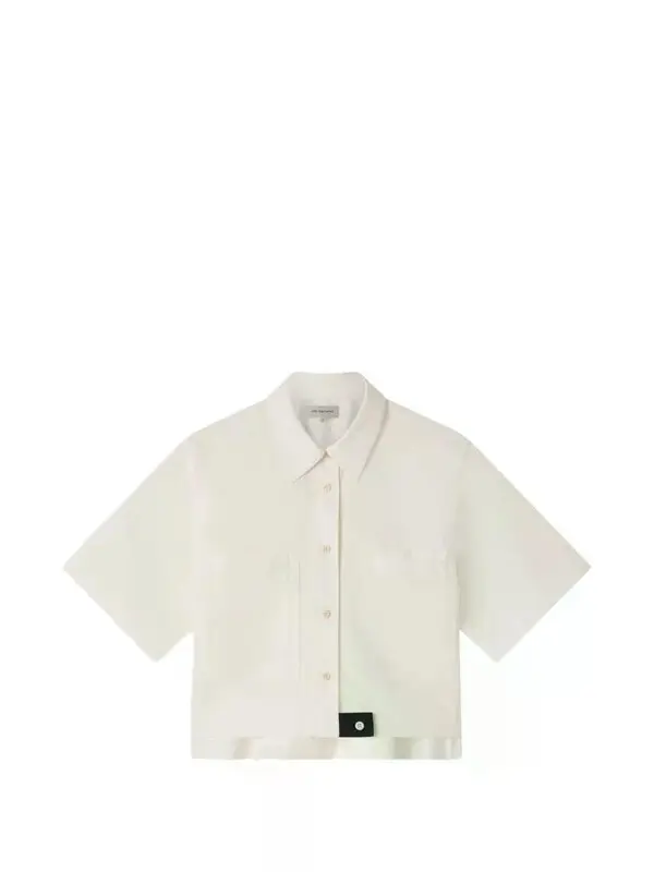 LEE MATHEWS Annie Cropped Shirt - Neutrals
