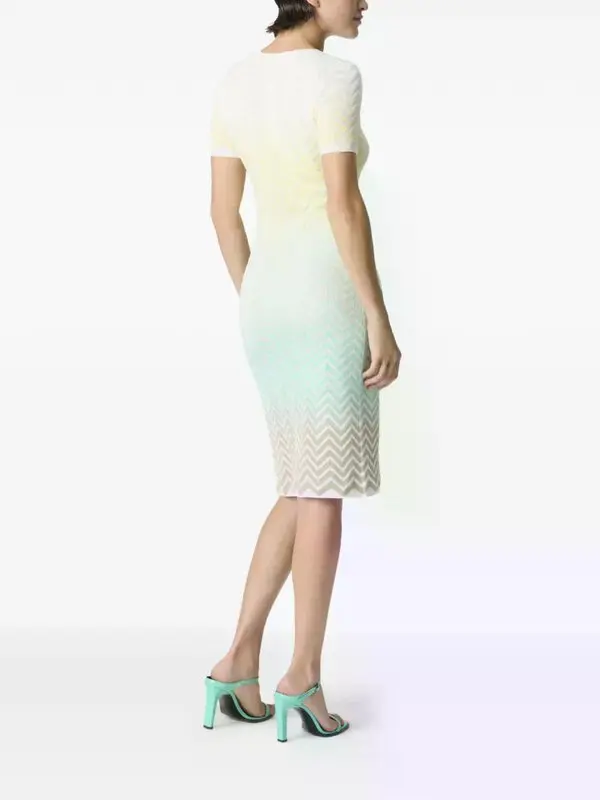 Missoni Chevron Pattern V-neck Midi Dress