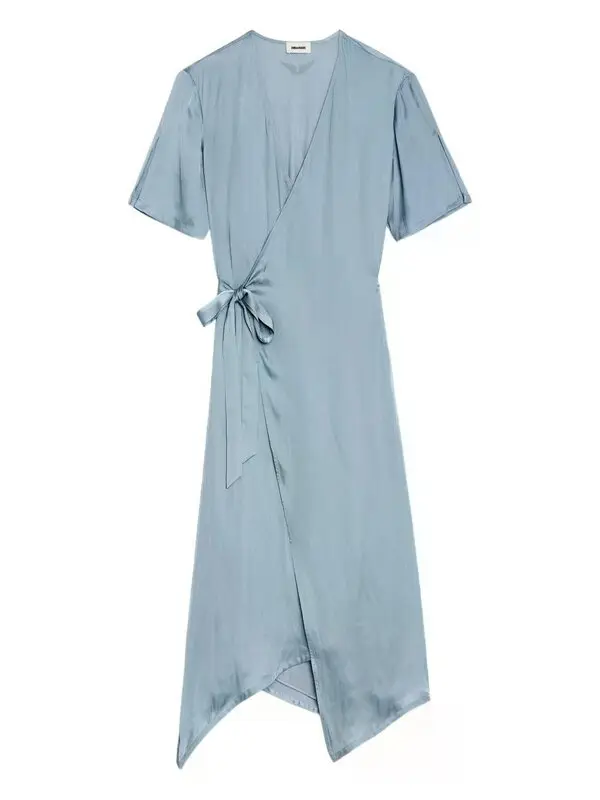 Zadig&Voltaire Satin Wrap Dress - Blue