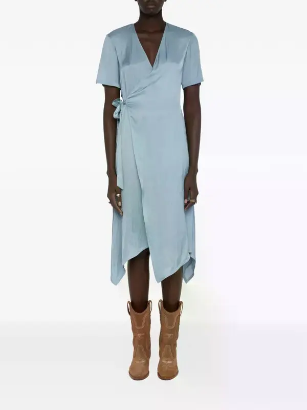 Zadig&Voltaire Satin Wrap Dress - Blue