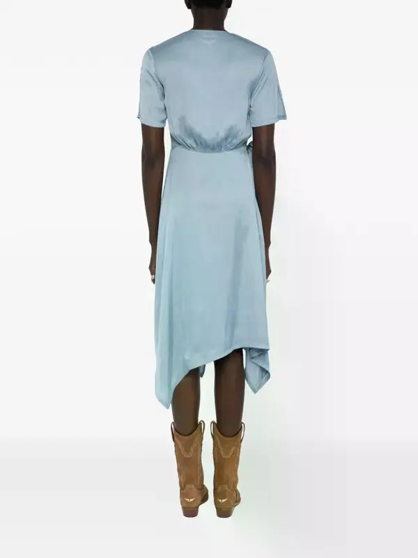 Zadig&Voltaire Satin Wrap Dress - Blue