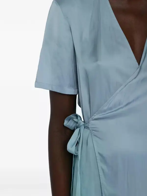 Zadig&Voltaire Satin Wrap Dress - Blue