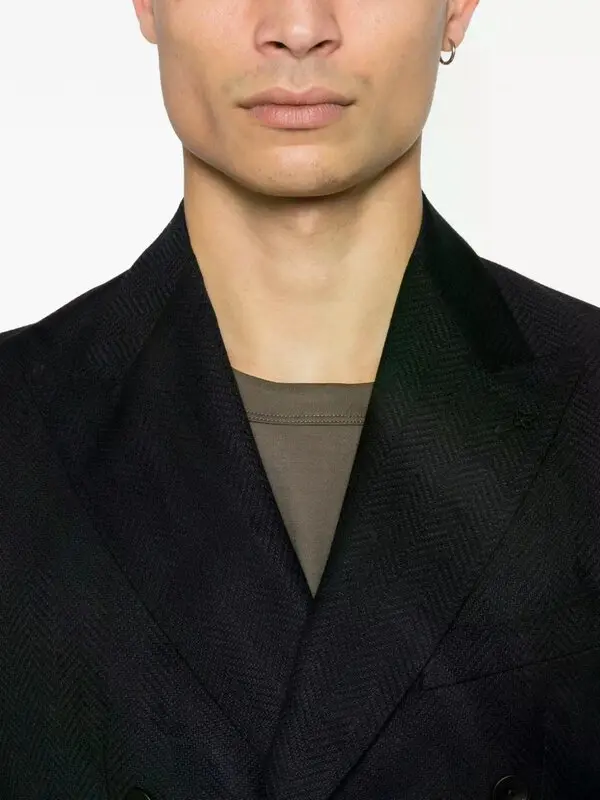 Tagliatore Double-breasted Herringbone Blazer