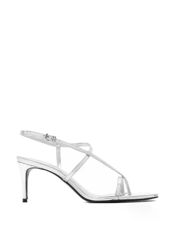 Schutz Azure Crossover-strap Heeled Sandals - Silver