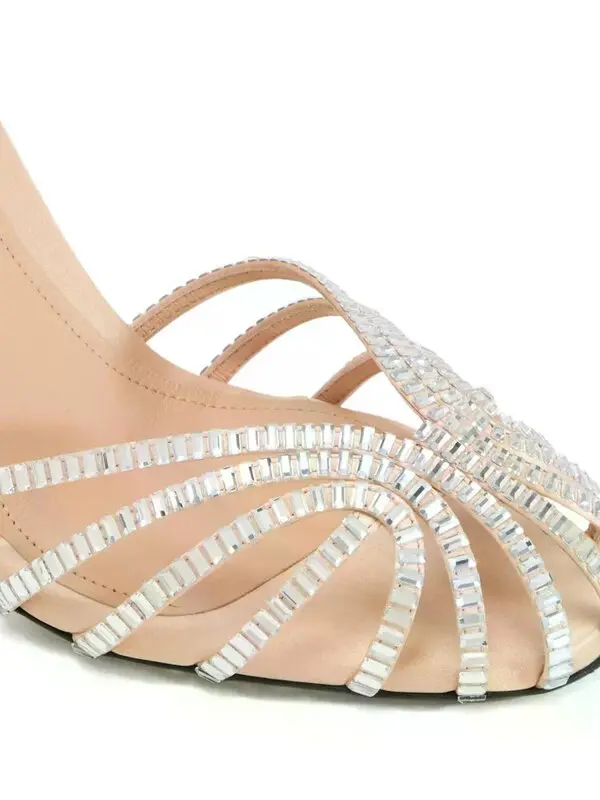 ALEVI MILANO Penelope 110mm Crystal Embellished Heeled Sandals - Neutrals