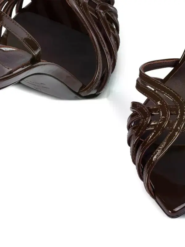 LE SILLA Patent Finish Stiletto Heel Sandals - Brown