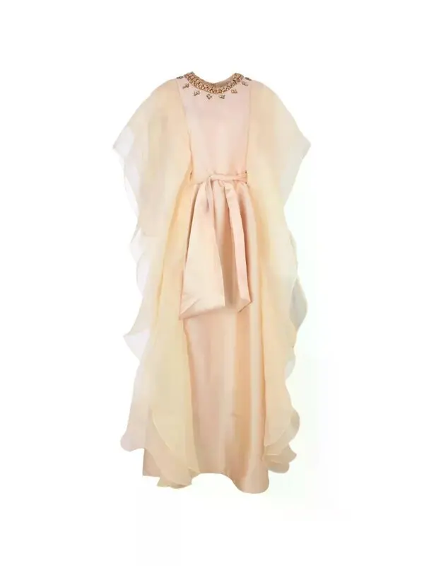 BARUNI Almas Tie Detail Maxi Dress - Neutrals