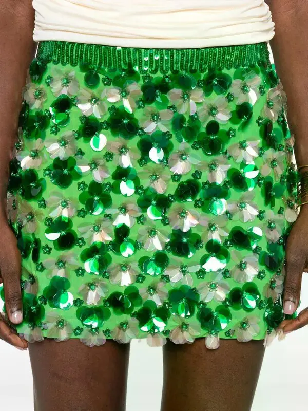 P.a.r.o.s.h Embellished Mini Skirt - Green