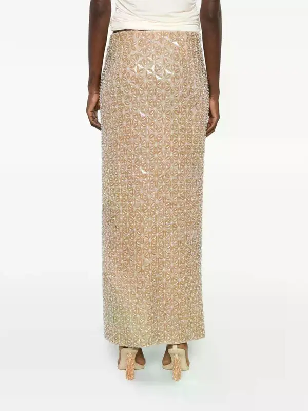 P.a.r.o.s.h Embellished Maxi Skirt With Slit - Neutrals