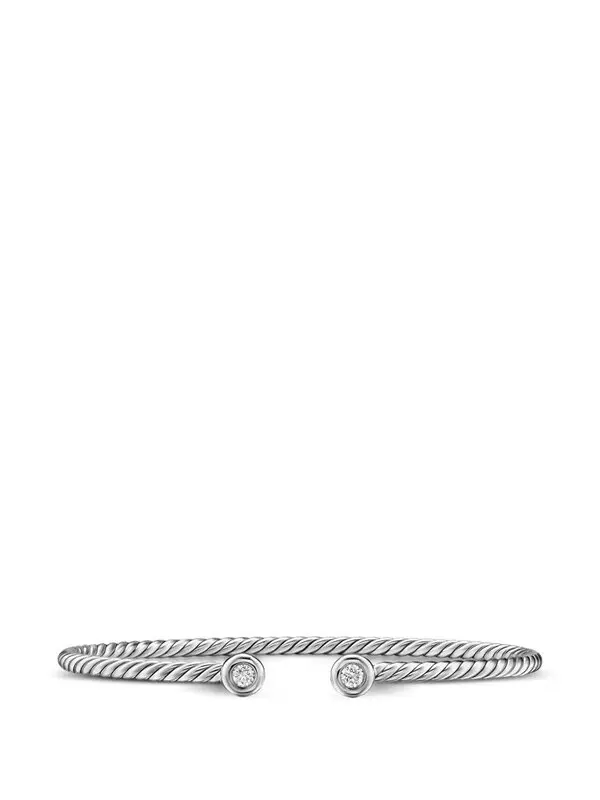 David Yurman Sterling Diamond Cable Bracelet - Silver