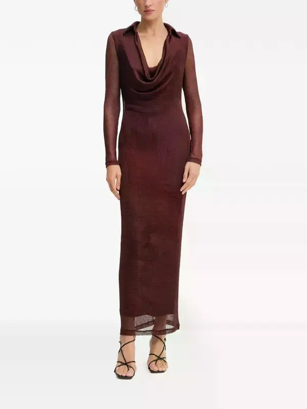 Bardot Lorel Cowl Neck Maxi Dress - Red