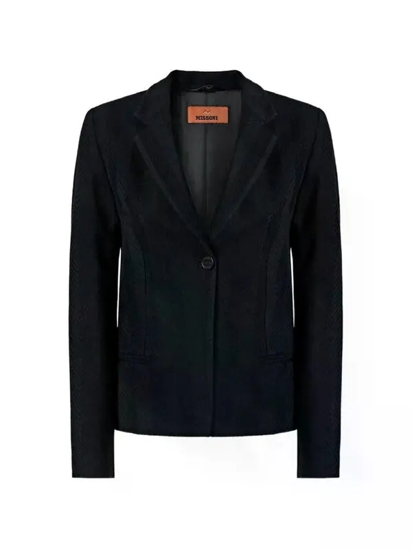 Missoni Zigzag Pattern Single-breasted Blazer - Black