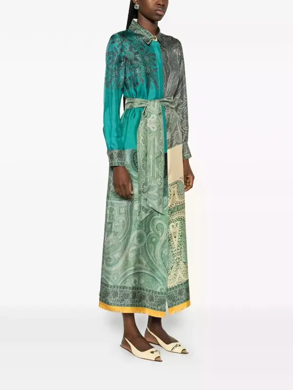 PIERRE-LOUIS MASCIA Paisley Print Maxi Shirt Dress