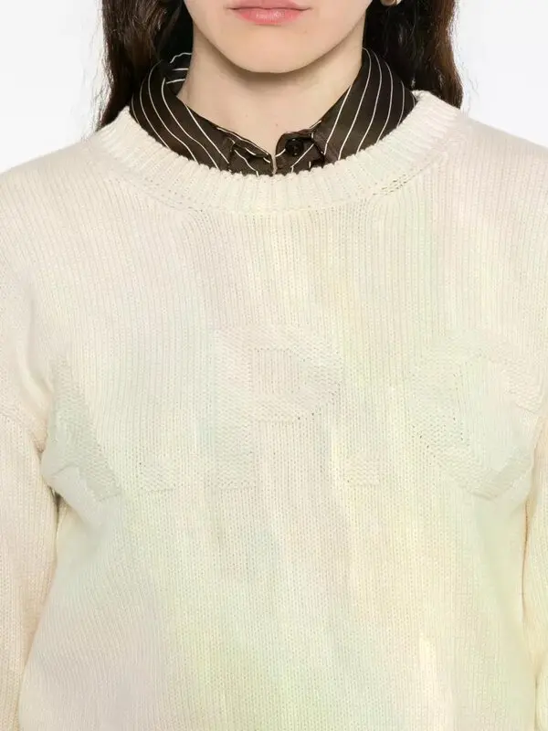 A.p.c. Textured Logo Crew Neck Sweater