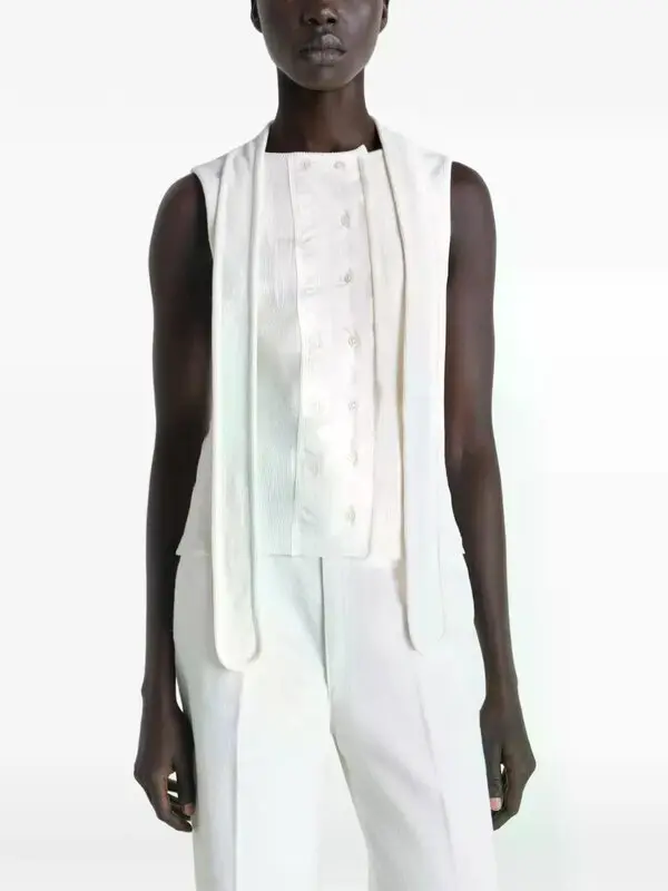 LEMAIRE Sleeveless Top With Tie Detail - Neutrals